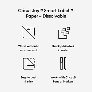 Cricut Joy™ Smart Label™ Paper – Dissolvable White
