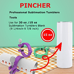 GEOCCI 2 Pack Sublimation Tumblers Pinch, Tumbler Pincher for 20 oz Tumbler Sublimation Tool，Perfect Tumbler Wrap Tool and Wrapping Clamp,Comes with Measuring Ruler and Adhesive Tape