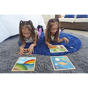 Rainbow Puzzle for Kids | 25 Pieces Wooden Jigsaw Puzzle | Learning Toy and Gift for Boys Girls Ages 3 Years and Above