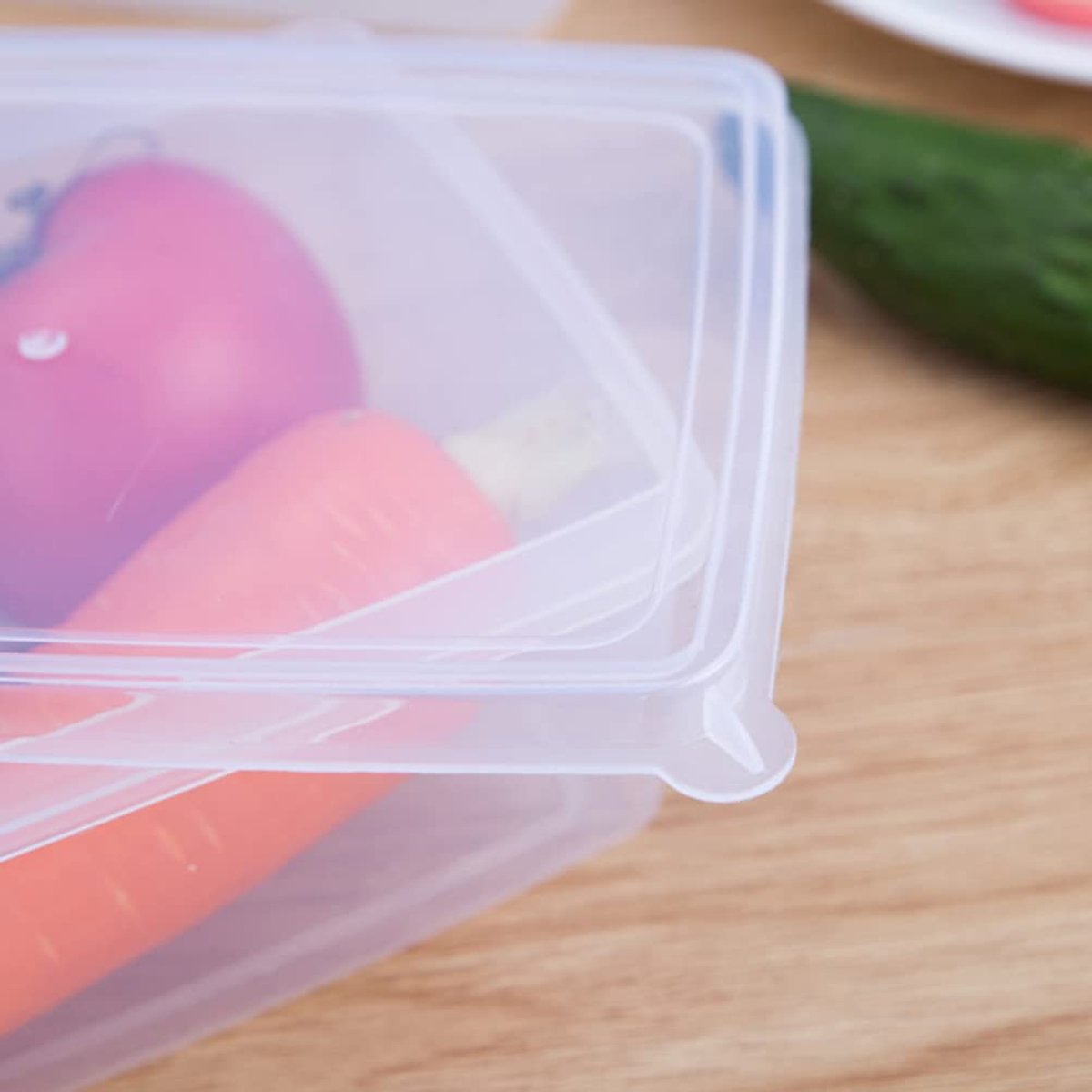 Cabilock Fridge Boxes 6Pcs 0.5L Convenient Food Storage Containers with Lids Daily Use Freezer Boxes Food Meal Prep Containers Lightweight Reusable