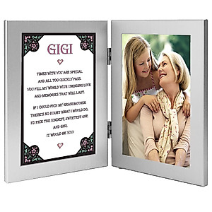 Poetry Gifts Grandma Gigi Sweet Poem from Grandchild for Mother's Day or Birthday, Add 4x6 Inch Photo to Double Frame