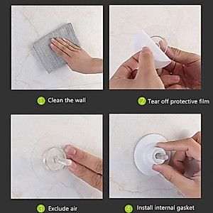 SAAKO Toilet Bowl Brush Ideas Toilet Cleaner Brush Family Bathroom Toilet Brush Suction Cup Wall Mount Plastic Toilet Brush Holder