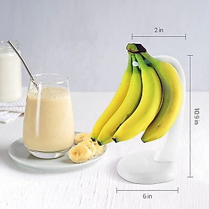 Meadow Lane Banana Holder Stand - BPA-Free White Plastic Fruit Hanger for Freshness, Kitchen Storage Item, 1-Pack