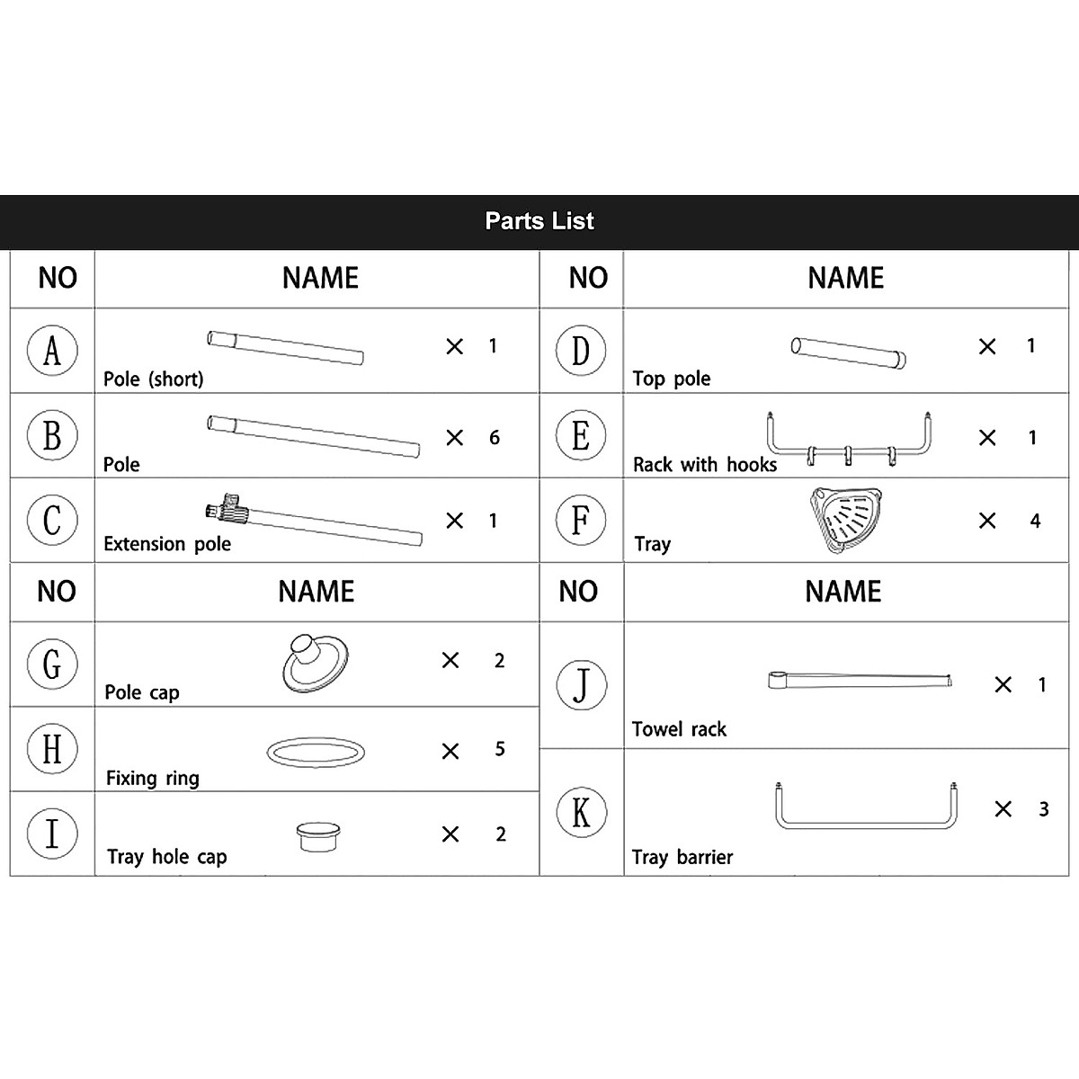 MeowWoof Corner Shower Caddy Tension Pole, 4-Tier Adjustable Shower Shelves, Rustproof Bathroom Shower Organizer, Floor Standing Bath Rack with Rod