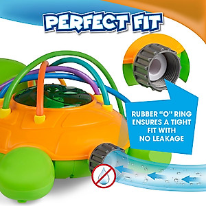 Chuchik Water Sprinkler for Kids, Toddler Outdoor Toys - Backyard Spinning Turtle Kids Sprinkler Toy - Summer Toys Splashing Fun - Sprays Up to 8ft High - Attaches to Garden Hose, Kids Outdoor Toys