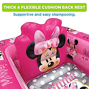 Disney Minnie Mouse Air-Filled Cushion Bath Tub - Free-Standing, Blow up, Portable, Inflatable, Safe Bathing, Baby Bathtub, Toddler Bathtub
