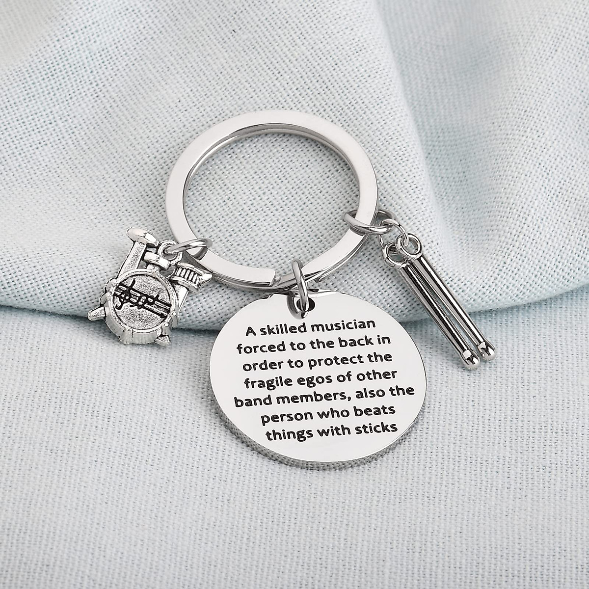 PENQI Drummer Jewelry Drummer Gift Percussion Drumsticks Keychain Percussion Drum Player Gift Drumming Lover Jewelry (drum keychain)