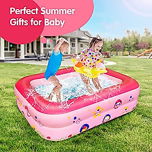 Kiddie Pool Toys for 1 2 3 Year Old Girl Gifts, Inflatable Swimming Pools for Kids Toys Age 1-3 Years, Summer Water Kiddy Baby Pools Ball Pit for Toddlers 1-4 as Bathtub for Backyard Outdoor Indoor