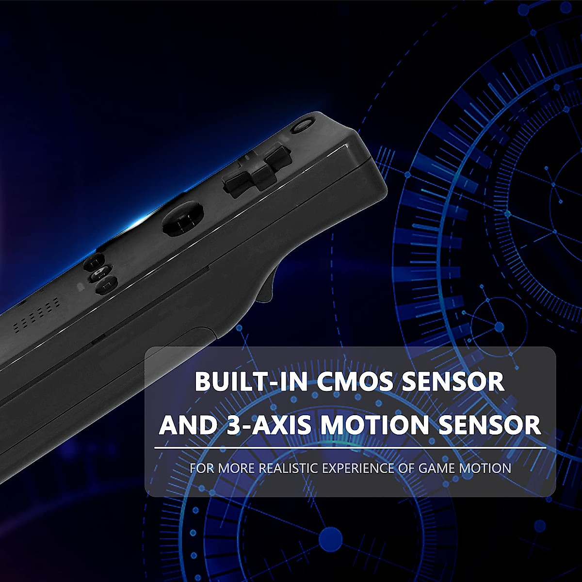 Wii Remote and Nunchuck Controller, Wireless Controllers Compatible with Wii/Wii U with Silicone Case and Wrist Strap (Black)