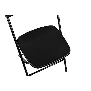 BTEXPERT Plastic Folding Steel Frame Commercial High Capacity Event Chair Lightweight Set for Office Wedding Party Picnic Kitchen Dining Church School Set of 2, Black