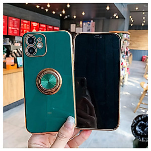 UnnFiko Bumper Stand Case Compatible with iPhone XR, Soft Cover with Ring Holder 360°Ring Holder Kickstand Car Mount Supported Protective Phone Cases (Blue, iPhone XR)