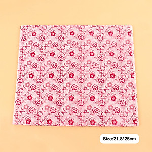 Cyodoos 150 Sheets Wax Paper Greaseproof Waterproof Wrapping Tissue Food Picnic Paper Dry Hamburger Paper Liners For Food Basket Liner (Candy Flower Pattern）