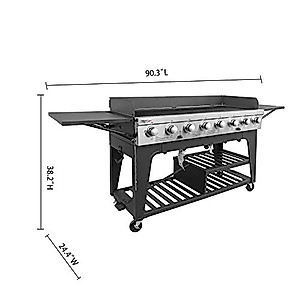 Royal Gourmet Event 8-Burner BBQ Propane Gas Grill with Cover, Picnic or Camping Outdoor