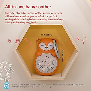 Cloud b Travel Comforting Sound Machine w/Calming Light | 4 White Noise and 4 Lullabies | Re-Activating Smart Sensor | Sweet Dreamz On the Go™ - Fox