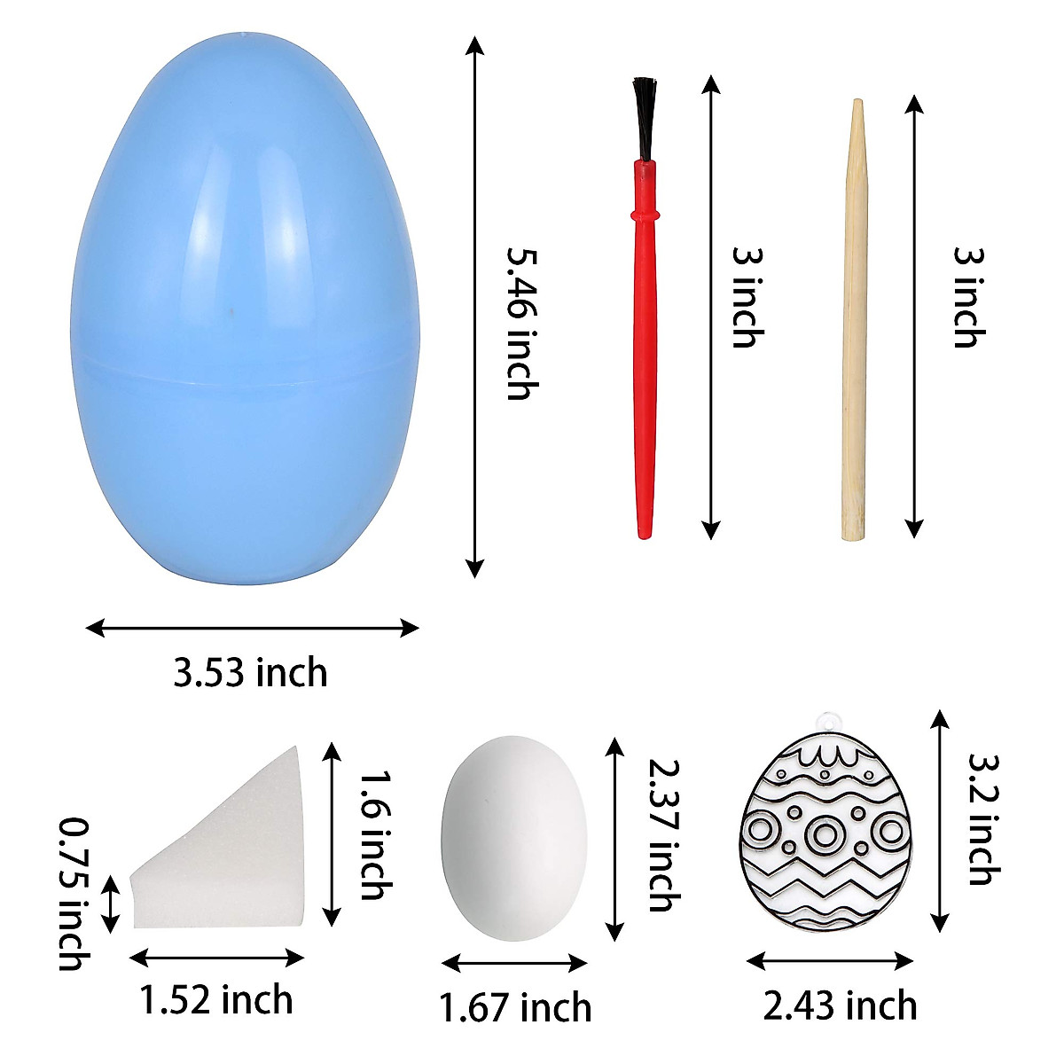 JOYIN 54 Pcs Easter Crafts Assortment Kit with Prefilled Easter Eggs Painting Kit Include Wooden Eggs, Suncatchers and Scratch Cards for Party Favor, Basket Stuffers Fillers