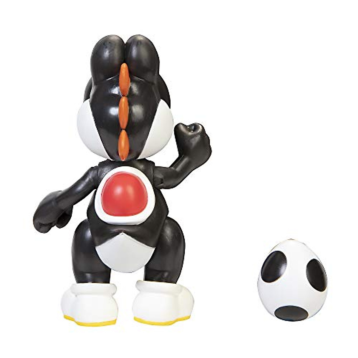 Super Mario Action Figure 4 Inch Black Yoshi Collectible Toy with Egg Accessory