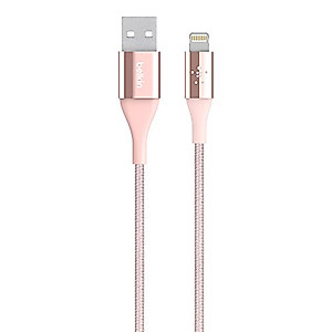 Belkin MIXIT DuraTek Lightning to USB Cable - MFi-Certified iPhone Charging Cable for iPhone 11, 11 Pro, 11 Pro Max, XS, XS Max, XR, X, 8/8 Plus and more (4ft/1.2m), Rose Gold