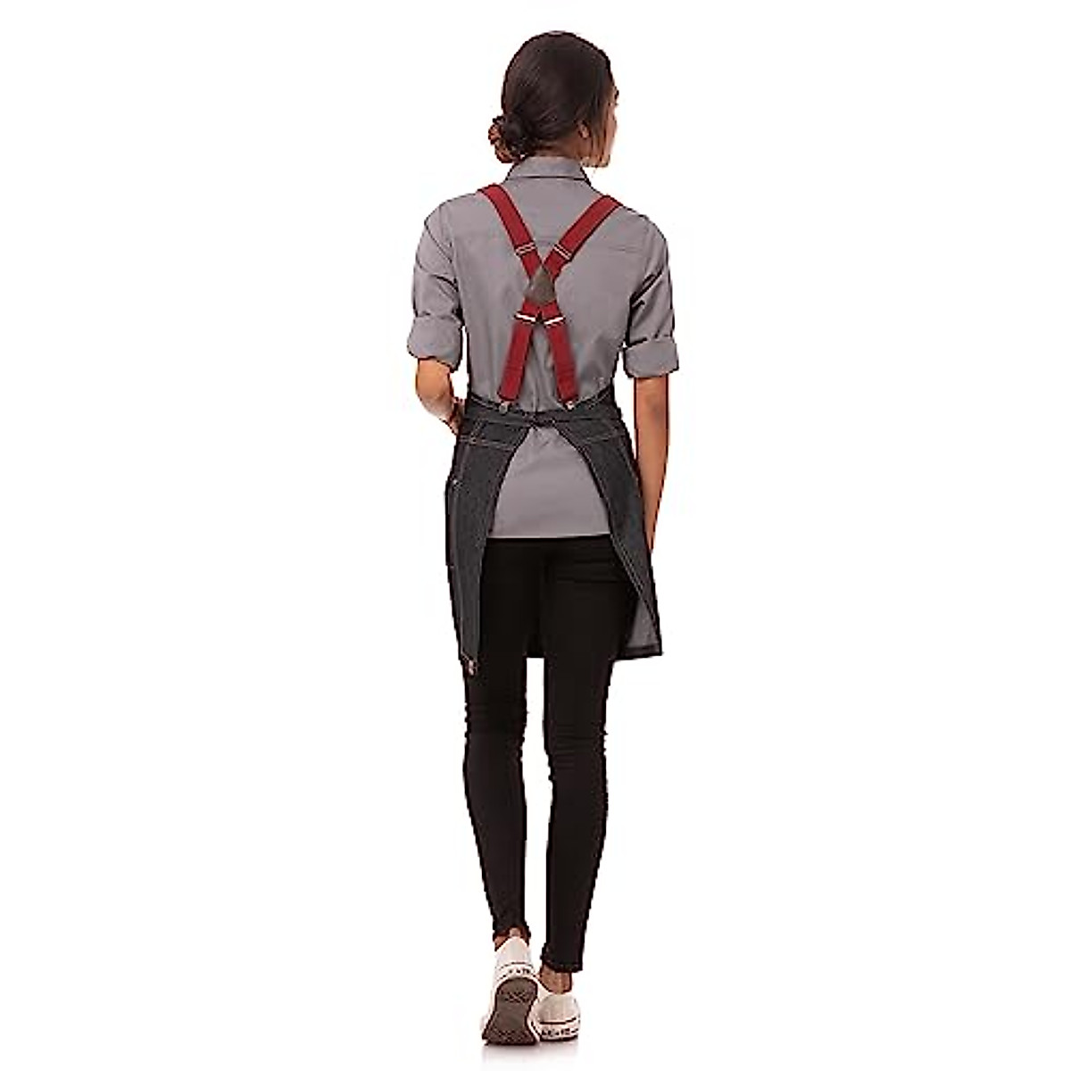 Chef Works Unisex Berkeley Short Bib Apron, Indigo Blue, One Size