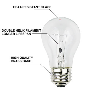 4 Pack A15 40W 120V Oven Bulbs with E26 Standard Medium Base, A15 Appliance Light Bulb for Refrigerators, Ovens and 16.3 Inches Lava Lamp
