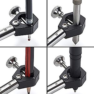 VISLONE Wheel Marking Gauge, Wood Scribe Tool Woodworking Tool Set 180 MM Sliding Mark Scraper Adjustable Precision Linear Arc Dual-purpose Scriber Parallel Line Drawing Tool