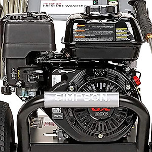 SIMPSON Cleaning PS3228 PowerShot 3300 PSI Gas Pressure Washer, 2.5 GPM, Honda GX200 Engine, Includes Spray Gun and Extension Wand, 5 QC Nozzle Tips, 5/16-inch x 25-foot MorFlex Hose