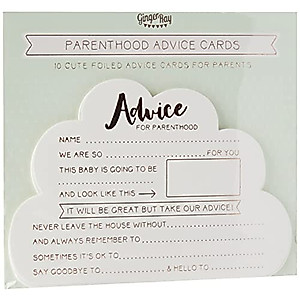 Ginger Ray Cloud & Rose Gold Baby Shower Advice for the Parents Cards 10 Pack