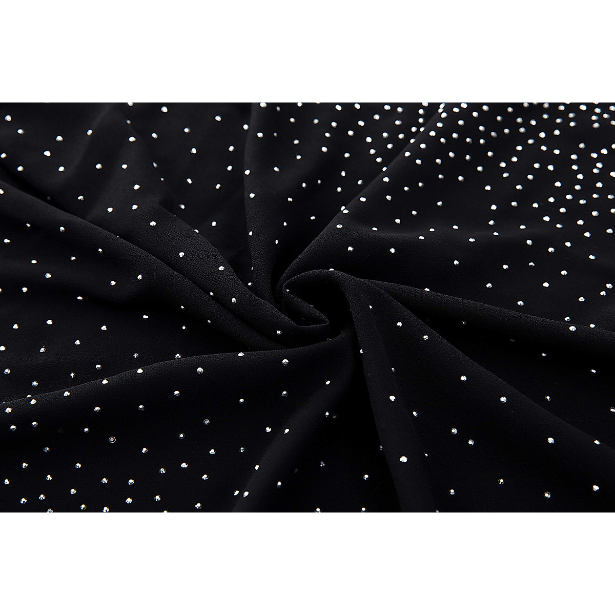 REEMONDE Womens Pashmina Shawls and Wraps for Evening Dresses Chiffon Bridal Shawl for Wedding Dressy Rhinestones Sparkly Scarf (Black)