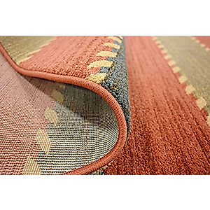 Unique Loom Fars Collection Area Rug - Monterey (8' Round, Multi/ Rust Red)