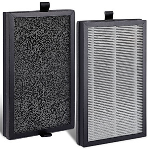 Priestley Air Purifier Replacement Filter, True HEPA Replacement Filter with 3 Stage Filtration, Removes 99.97% Smoke, Odor, Dust for Bedroom & Office, 2 Pack