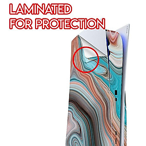 ITS A SKIN Skins Compatible with Sony Playstation 5 Console Disc Edition - Protective Decal Overlay stickers wrap cover - Teal Blue Brown Geode Stone Marble