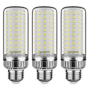 gezee 25W LED Light Bulb, 200 Watt Equivalent，E26 LED Lamp 2500 Lumens Daylight-White 6000K,Non-Dimmable (3-Pack)