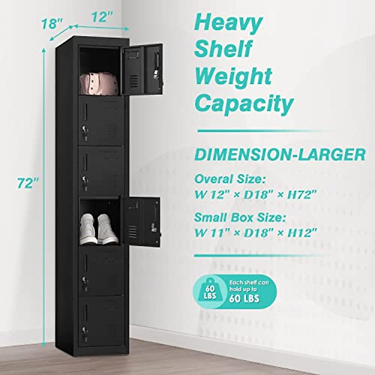 Atripark Metal Locker for Office Storage Locker Employees Locker for School Gym Lockers Corridor Locker 6 Tier 6 Door