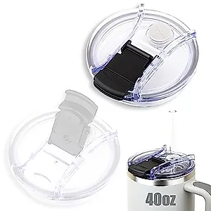 40oz Tumbler Lids compatible with Stanley Quencher Cup 40 oz tumbler with handle, Leak-Proof Clear Plastic Replacement Lids, Only compatible with Stanley Adventure Quencher Travel 40 Oz Tumbler