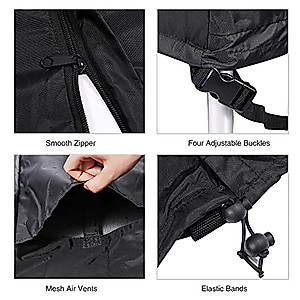 CAMPMOON Outdoor Patio Swing Cover 3 Seater Waterproof&Sunshade, 3 Triple Seater Hammock Swing Glider Canopy Cover for Garden, 87Lx64Wx66H Inch, Black