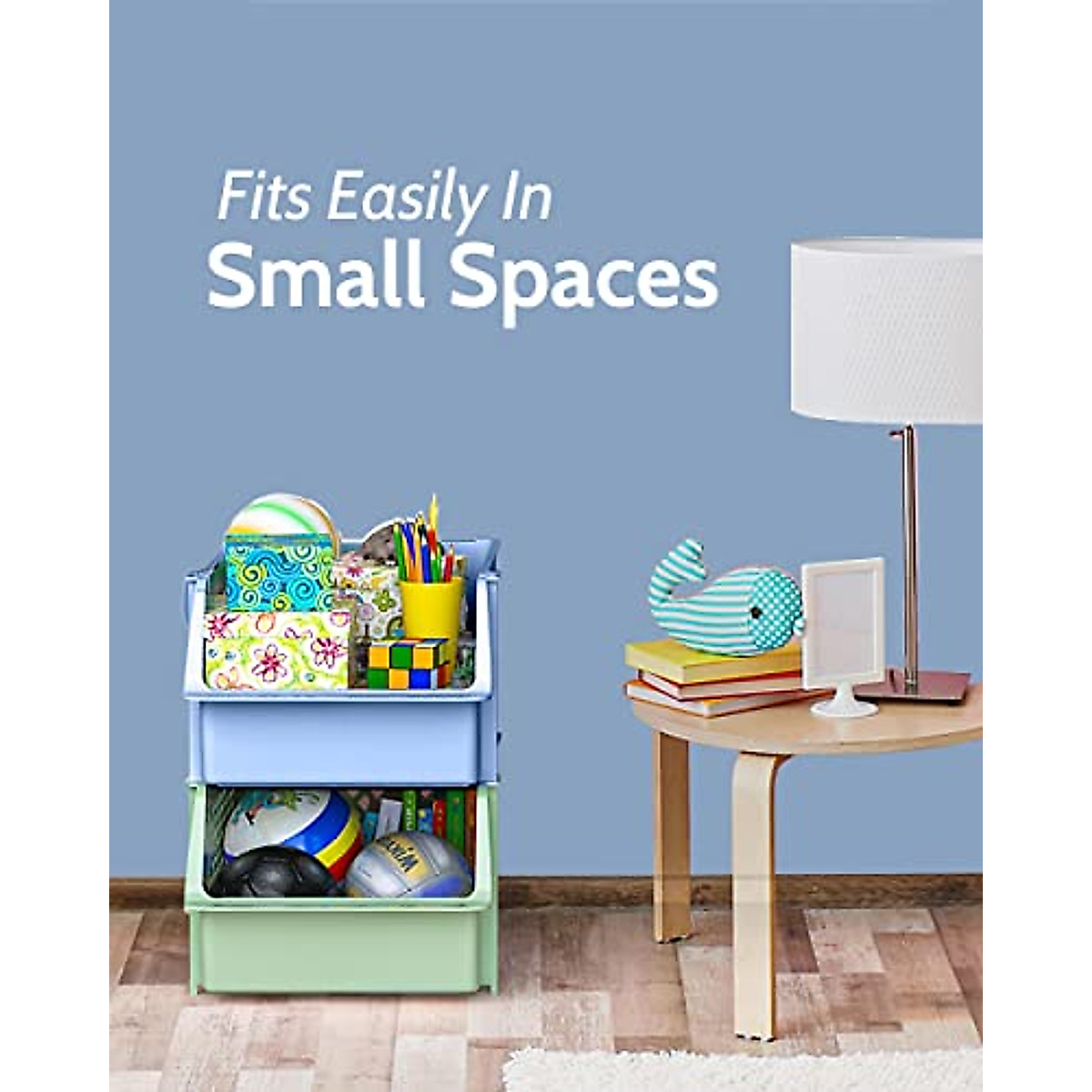 Skywin Plastic Stackable Storage Bins for Pantry - 2 Pack Stackable Bins For Organizing Food, Kitchen, and Bathroom Essentials (Multi)