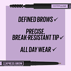 Maybelline New York Brow Ultra Slim Defining Eyebrow Pencil, Soft Brown, 0.003 oz.