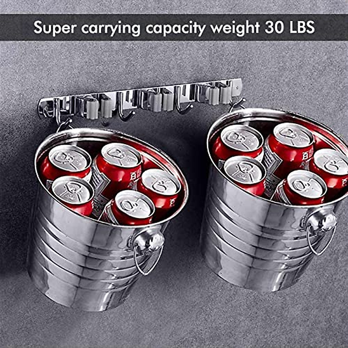 YouOKLight mop broom holder,broom hanger wall mount, 304 Non-Slip Stainless Steel Rack for Tools Hanger,Metal Broom Closet Organizer for Home,Garage, even Outdoor (3 Racks with 4 Hooks)