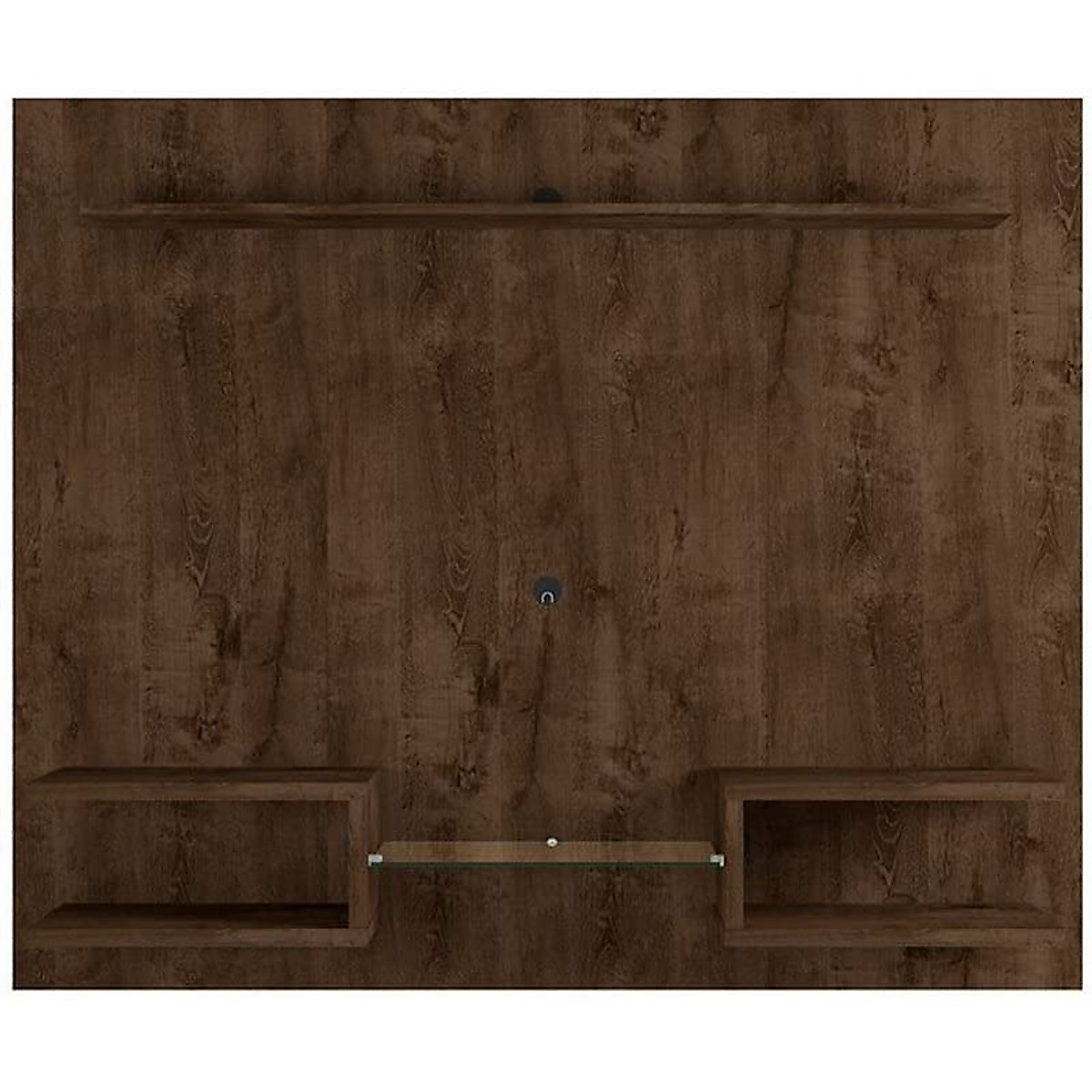 Manhattan Comfort Plaza Modern Floating Wall Entertainment Center with Display Shelves, 65.25", Rustic Brown