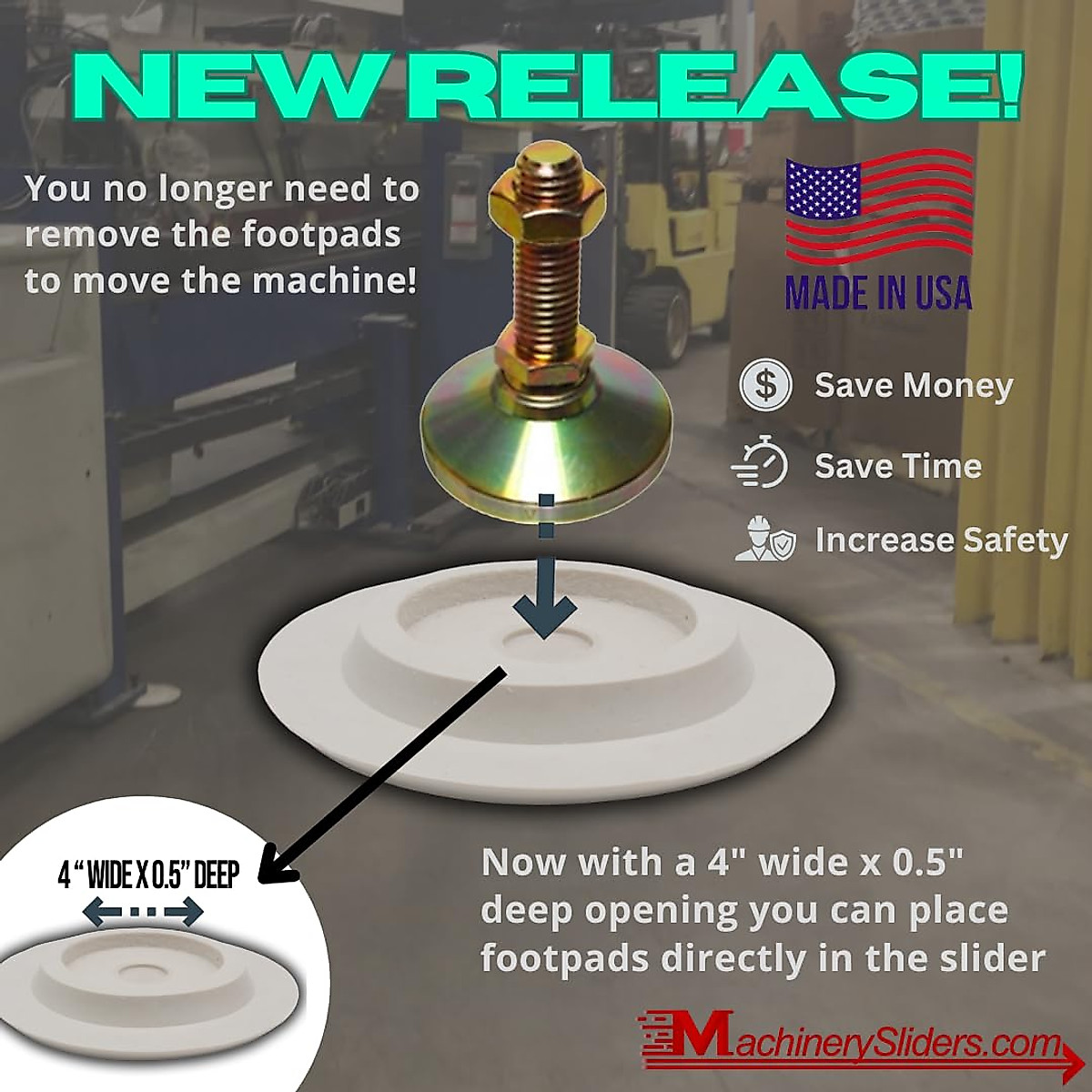 8-ct Machinery Sliders, 10-ton Cap Ea, Compare to Heavy Equipment Machine Moving Dolly, Skates, (4-Multirectional + 4 Single Direction Set)