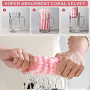 AMITER Kitchen Dish Towels, 100% Cotton Kitchen Towels and Dishcloths Set, 10 Pack Dish Cloths for Washing Dishes Dish Rags for Drying Dishes Kitchen Wash Clothes Cleaning Towel