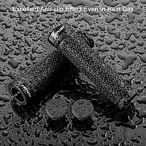 Hapleby Premium Bike Handlebar Grips, Single Lock-on Bike Grips, Professional Mountain Bicycle Handlebar Locking Grips with Anti-slip, 2PCS Screw and 2PCS Allen Wrench for Free