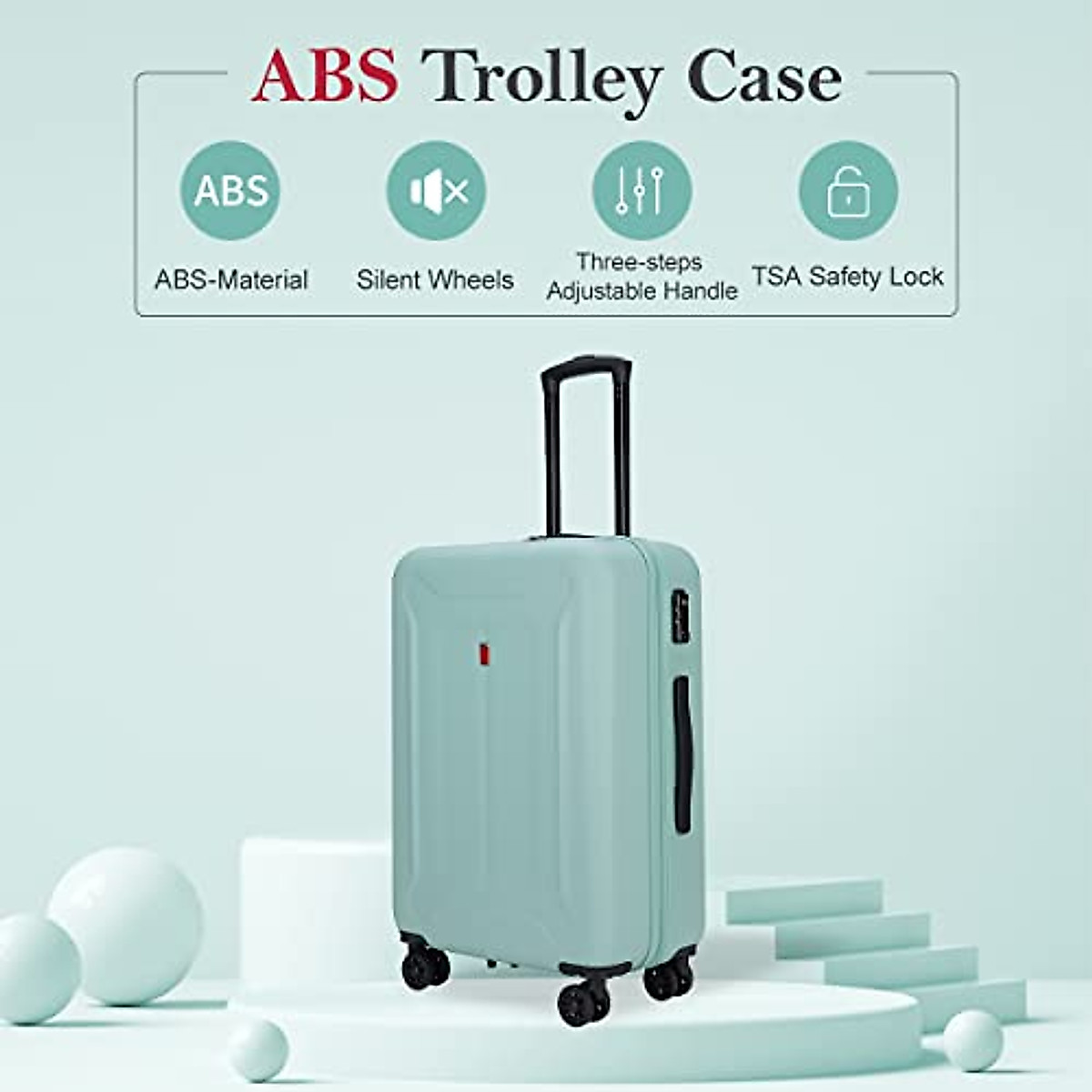 Widfre Luggage Sets 3 Pieces Carry on Suitcase Hardshell Lightweight Travel with Double Spinner Wheels Locks TSA Approved (Green)