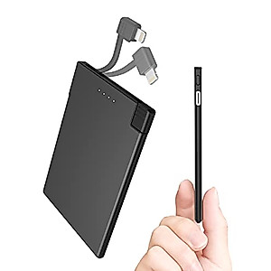 TNTOR Portable Charger for iPhone Built in Lightning Cable(MFi Apple Certified), 3500mAh Ultra Slim External Battery, Fast Charge Power Bank for iPhone 14/13/12/11 Pro/X/8 etc