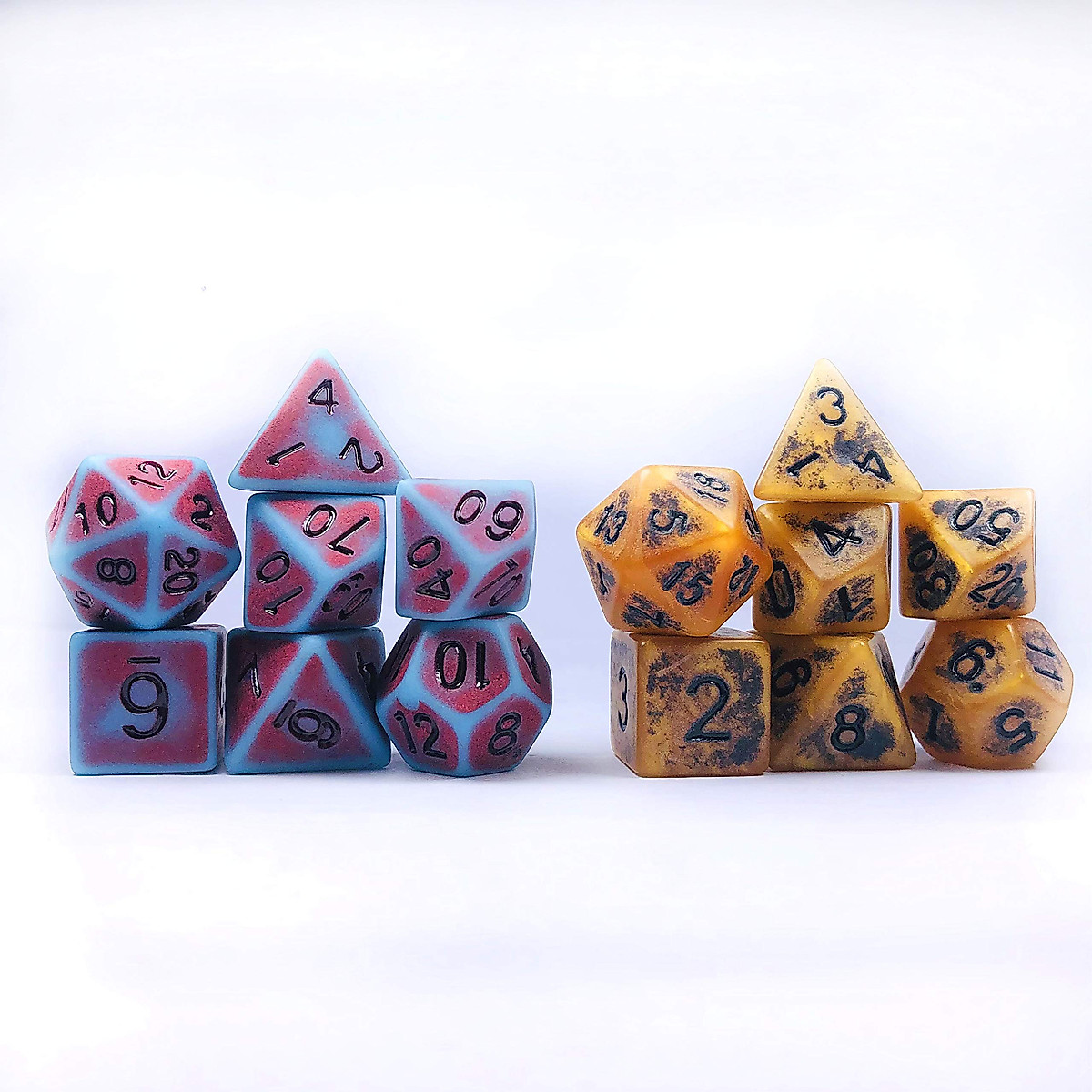 DND dice (Retro-Blue-Yellow)