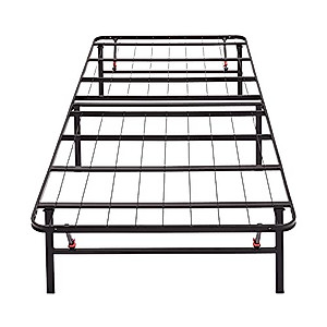 Amazon Basics Foldable Metal Platform Bed Frame with Tool Free Setup, 14 Inches High, Twin, Black