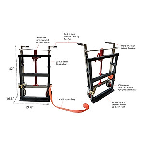 Hydraulic Furniture Mover Equipment Mover Crate Mover (Set of 2),Heavy Duty Moving Dolly, 3960 lbs Capacity, Pake Handling Tools (Regular Handle)