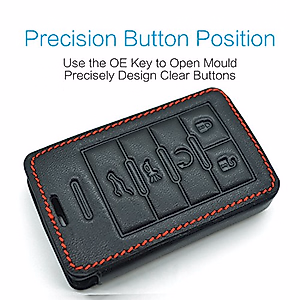 MECHCOS Compatible with fit for Cadillac SRX CTS XTS ATS Chevy C7 Corvette 5-Buttons Leather Keyless Entry Remote Control Smart Key Fob Cover Pouch Bag Jacket Case Protector Shell
