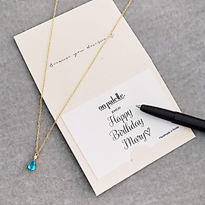 On palette Birthstone Pendant Handmade Gold Plated Necklace Gift Jewelry for Women/Wife, Girlfriend, Sister, Mom, Friend/Anniversary Birthday Gift Ideas (05.May-Emerald)