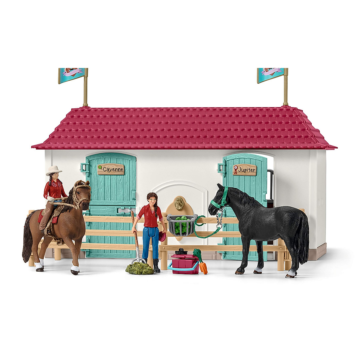 Schleich Horse Club 70-Piece Lakeside Country Dollhouse and Horse Stable Playset for Kids Ages 5-12