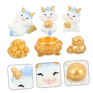 DOITOOL Dragon Decor 6 pcs Resin Mini Adorable Dragon Statue Mini Dragon Statue Desktop Dragon Statue Mini Dragon Figure Adorable Dragon Figure Chinese Zodiac trinkets